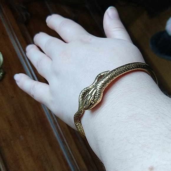 Jewelry | Mma Egyptian Revival Snake Bracelet Bangle Gold Tone Serpent ...